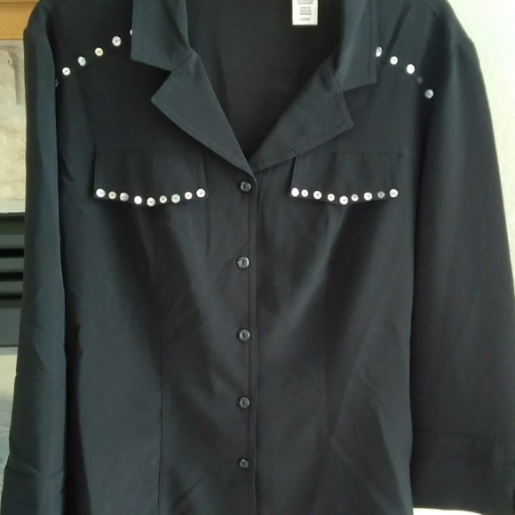 Covington Petite | Tops | Covington Petite Black Blouse | Poshmark